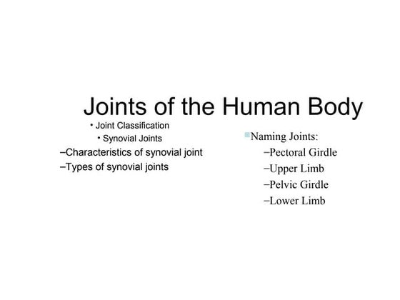 Human Anatomy_ Joints_ Under graduate level | PPT