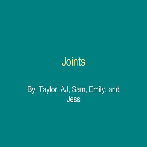 Joints powerpoint | PPT