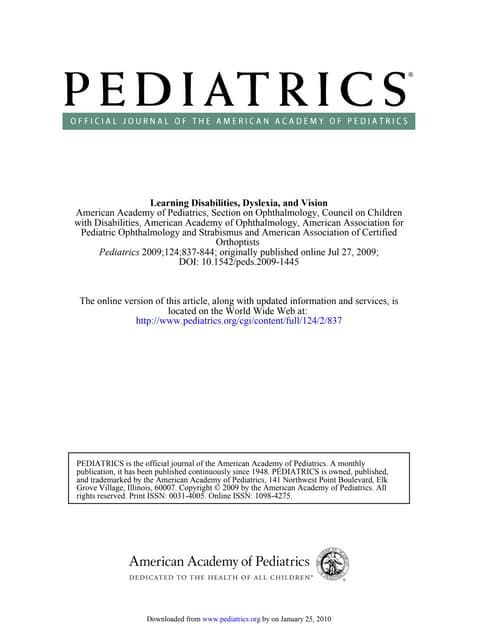 Dyslexia Test (DST-J+CPM+CVS) | PDF