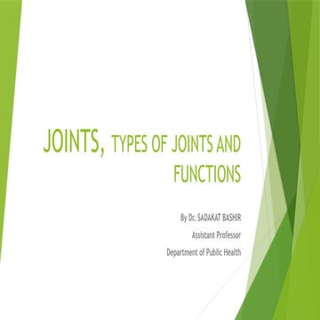 JOINTS, TYPES OF JOINTS AND FUNCTIONS.pptx