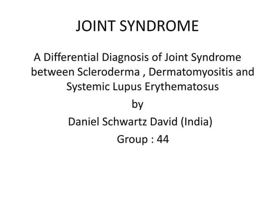 Systemic Connective Tissue Inflammatory Syndrome Lecture 4 | PPT