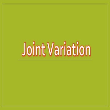 Joint variation | PPTX | Physics | Science
