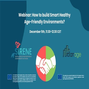 Webinar: How to build Smart Healthy Age-Friendly Environments? | PPT