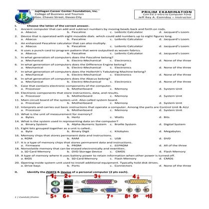 Com Ed 1 Prelim | PDF