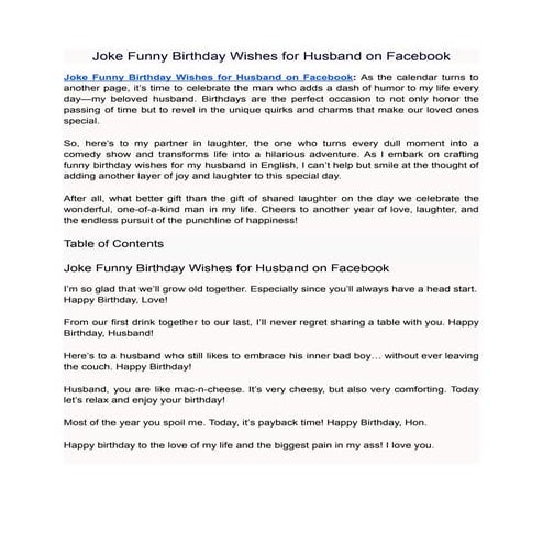 Joke Funny Birthday Wishes for Husband on Facebook.pdf