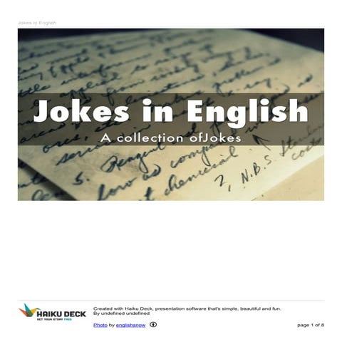 Jokes in english | PDF