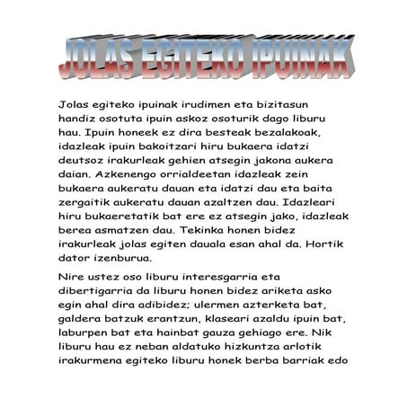 Jolas egiteko ipuinak | DOCX