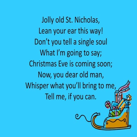 Jolly old st. nicholas | PPT