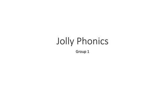 Jolly Phonics Group 2 Sounds and Blends | PPT