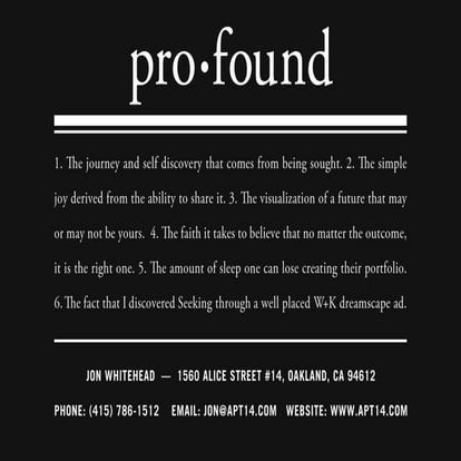 Jon Whitehead Seeking | PDF