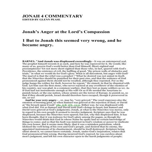 Jonah 4 commentary | PDF