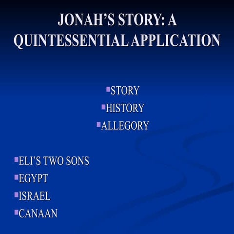 Jonah’S Story | PPT