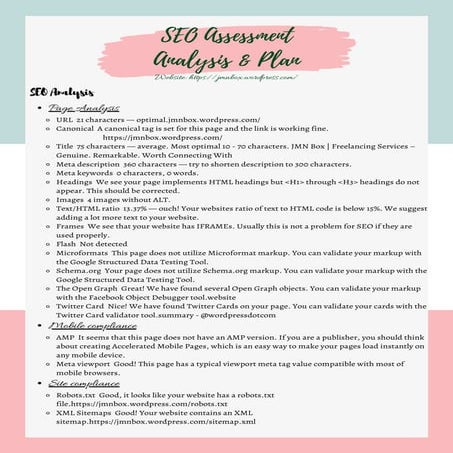 SEO Assessment | PDF