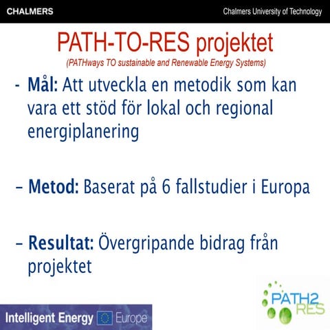 PATH-TO-RES projektet | PDF