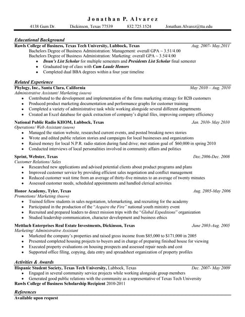 Jimmy's Resume | DOC