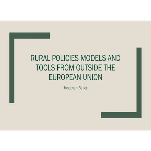 Rural policies, tools & models from outside the EU | PPT