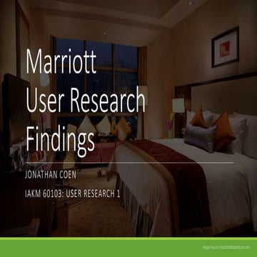 Marriott User Research Findings | PPTX