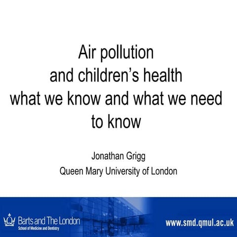 Air pollution and children: What we know and what more we need to know ...