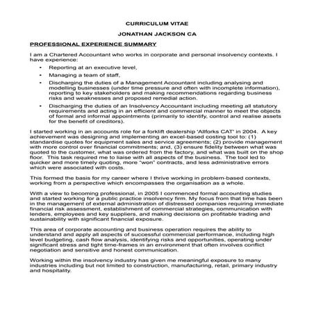 Jonathan Jackson CV | PDF