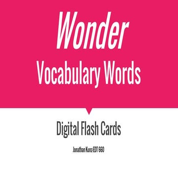Wonder Vocabulary Flash Cards | PPTX
