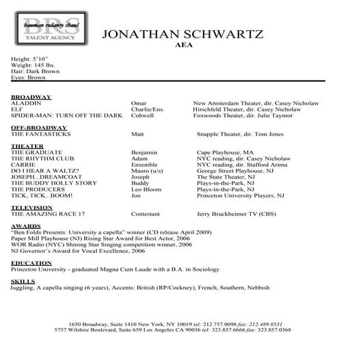 Jonathan Schwartz Resume | PDF