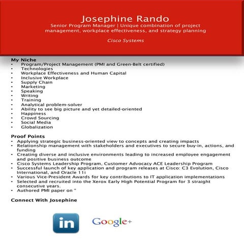 One-page profile | PDF