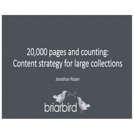 20,000 pages and counting: Content strategy for large collection | PPT