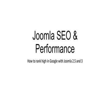 Joomla SEO & Performance | PPTX