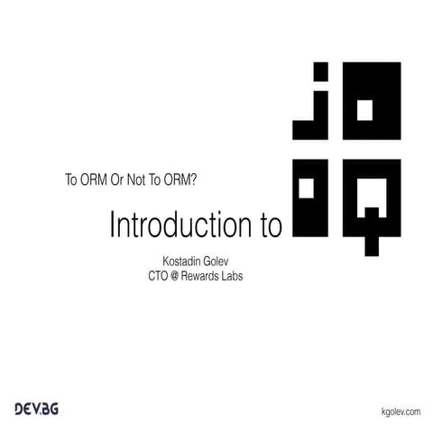 Introduction to Jooq | PPT