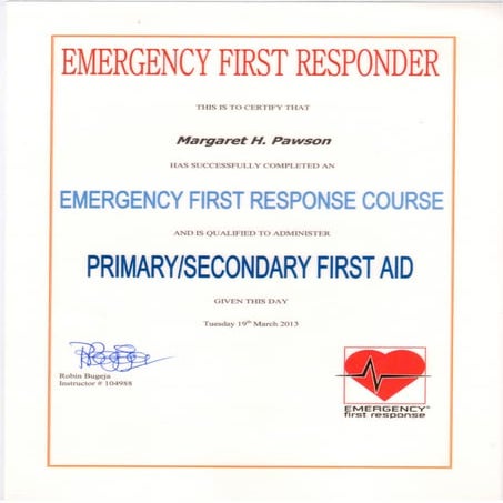 Emergency First Responder Certificate | PDF