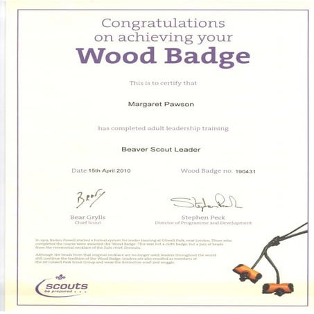 Wood Badge Certificate | PDF