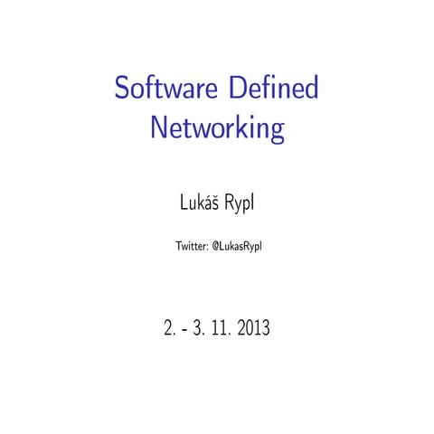 Software Defined Networking intro | PPT