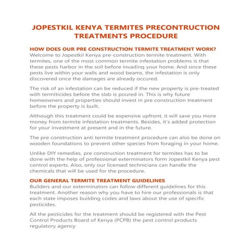 Anti termite treatment | PDF
