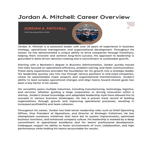 Jordan A. Mitchell_ Career Overview | PDF