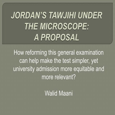 Jordan's tawjihi under the microscope | PPTX