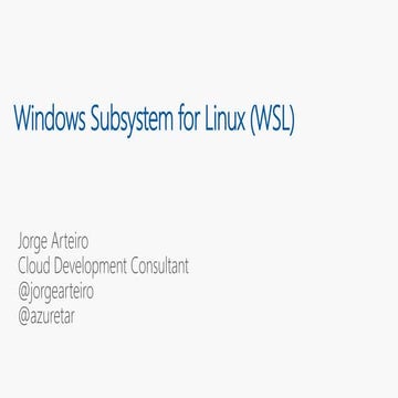 Windows subsystem for Linux | PPT