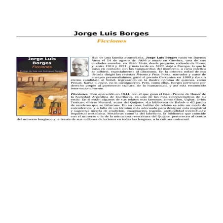 Jorge Luis Borges - Ficciones | PDF