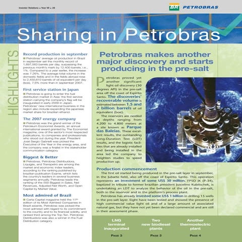 Edition 29 - Sharing in Petrobras - number 4/2008 | PDF