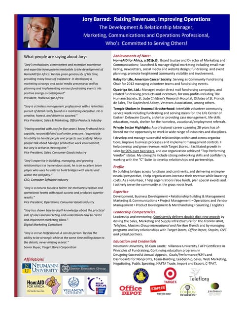 Jory Barrad Professional Bio | PDF