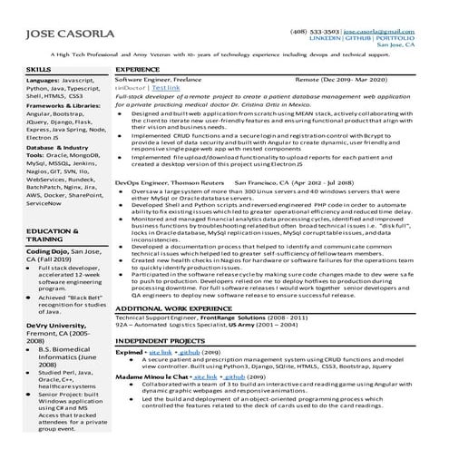 Jose casorla Resume 06/20 | PDF