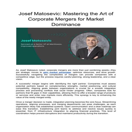 Josef Matosevic presentations