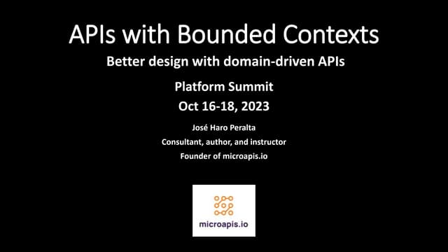 APIs with Bounded Contexts: Modeling APIs with Domain-Driven Design | PPT APIs with Bounded Contexts: Modeling APIs with Domain-Driven Design | PPT