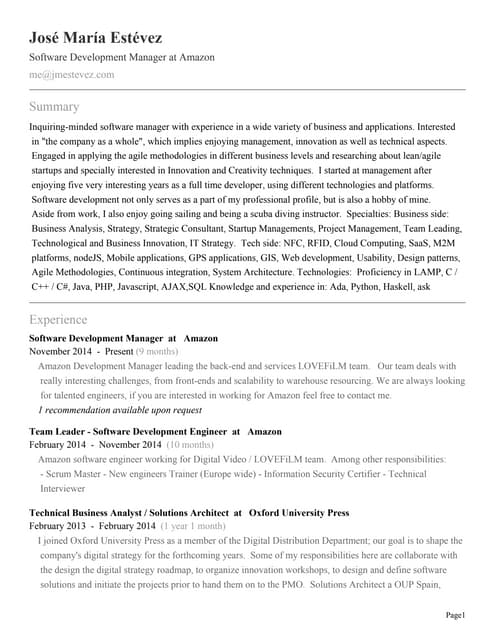 Javier hipolito cv_en | PDF | Mechanical and Industrial Engineering ...