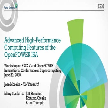 Advanced High-Performance Computing Features of the Open Power ISA | PDF