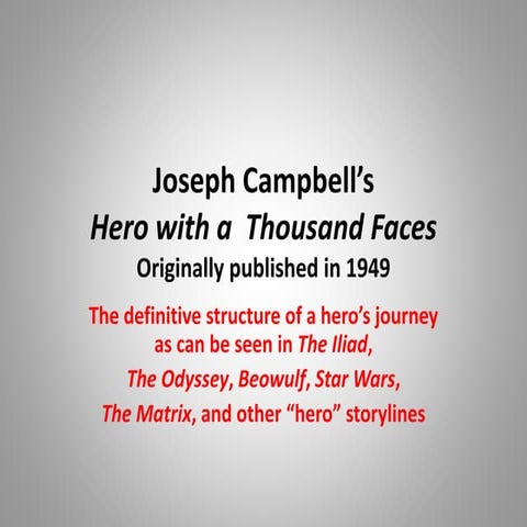 The Hero's Journey - Joseph Campbell's Monomyth | PPT