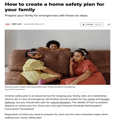 How to create a home safety plan for your family | PDF
