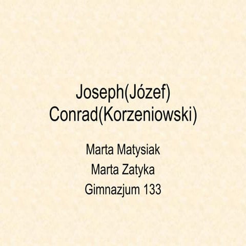 Joseph conrad g 133 | PPT