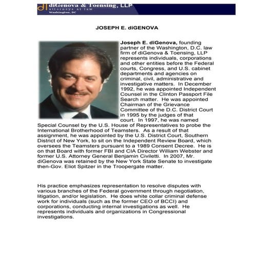 Joseph e. di genova profile | PDF