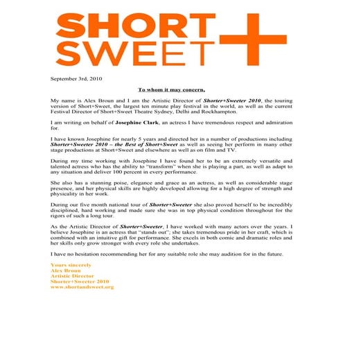 Josephine Clark Reference | PDF