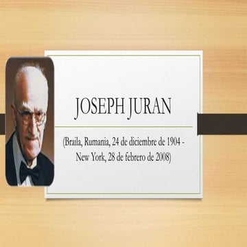 Joseph juran aportaciones al control de la calidad | PDF